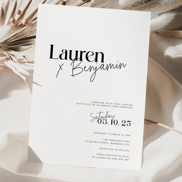 One Page Wedding Invitations - Etsy