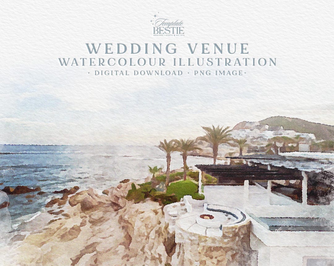 Watercolour Wedding Venue Illustration, Digital Download, DIY ...