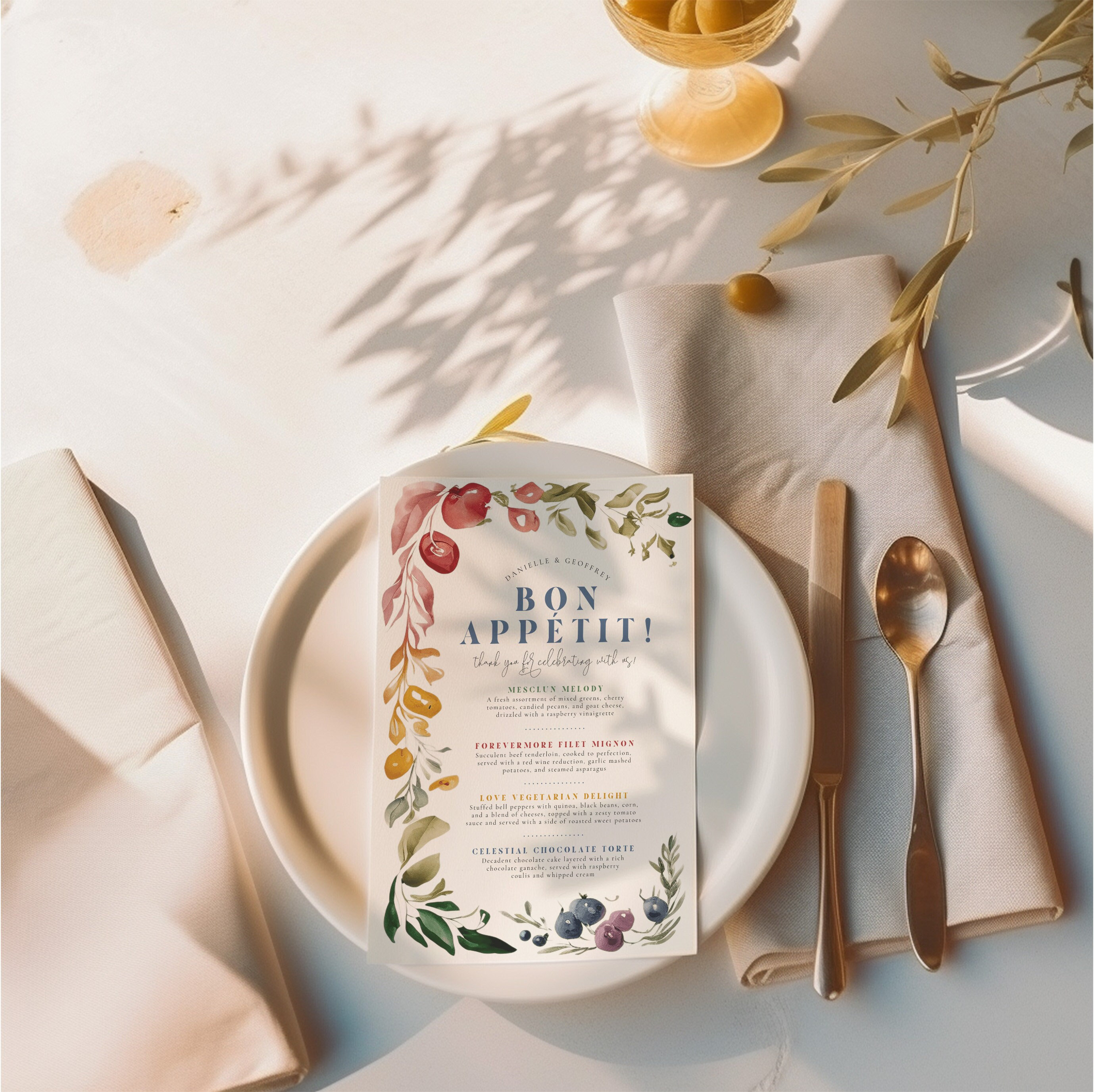 Editable Italian Style Wedding Menu Template Instant - Etsy Australia