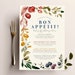 Editable Italian Style Wedding Menu Template, Instant Download, Bridal ...
