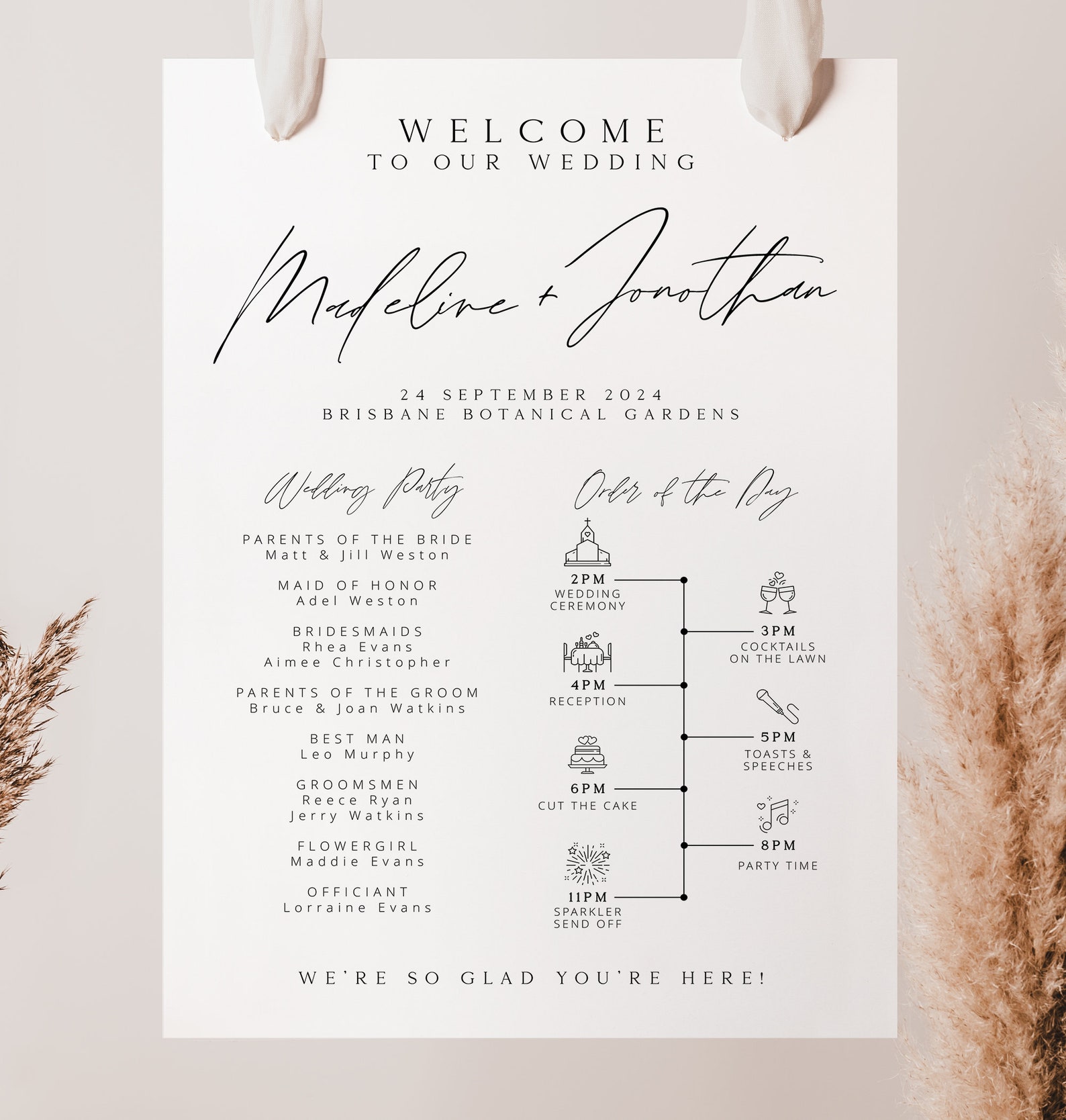 Calligraphy Wedding Ceremony Welcome Sign Template Printable - Etsy