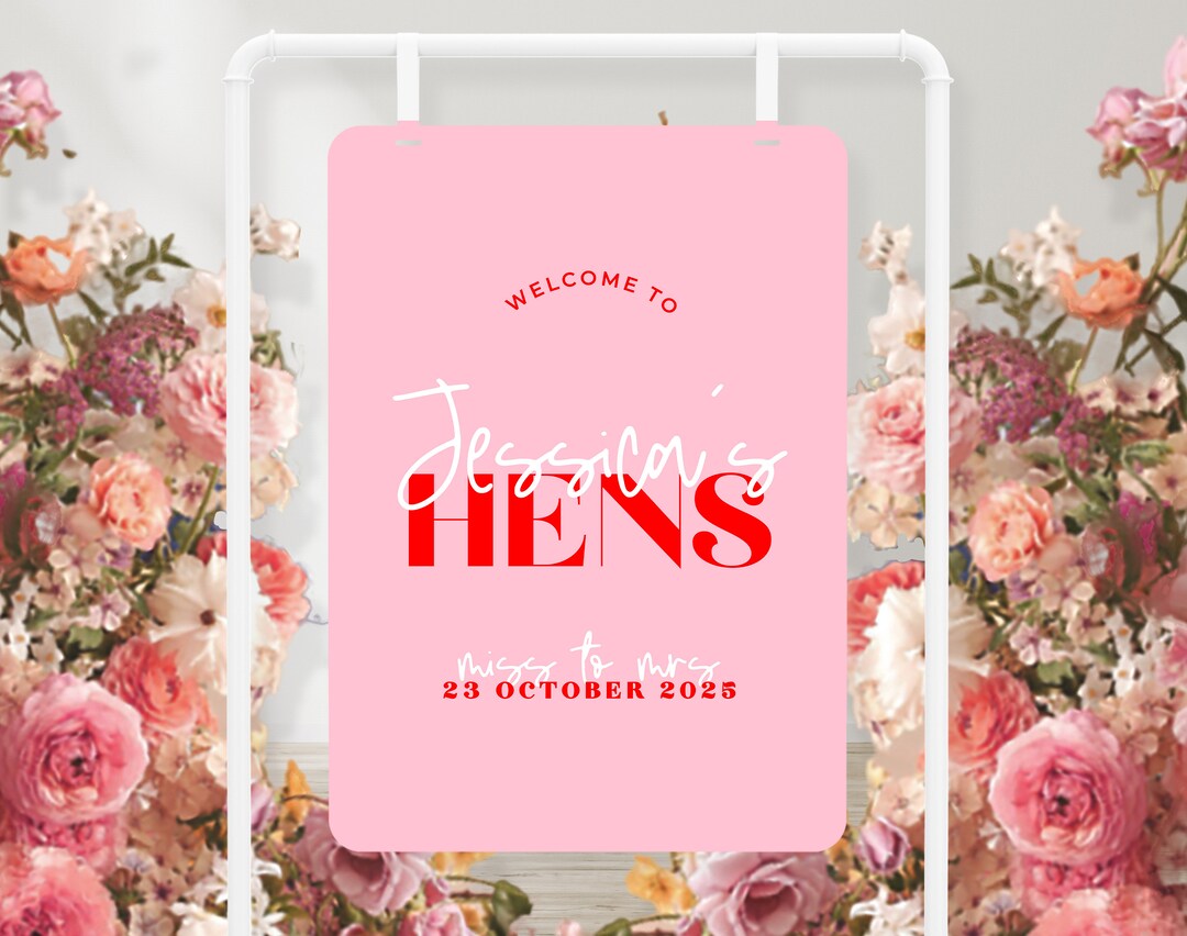 LANA Modern Hens Party Welcome Sign | Instant Download | Editable Hens ...