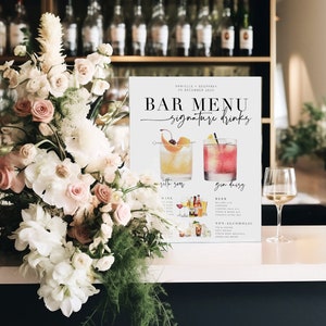 Bar Menu Template Modern Editable Drink Menu Template - Etsy Australia