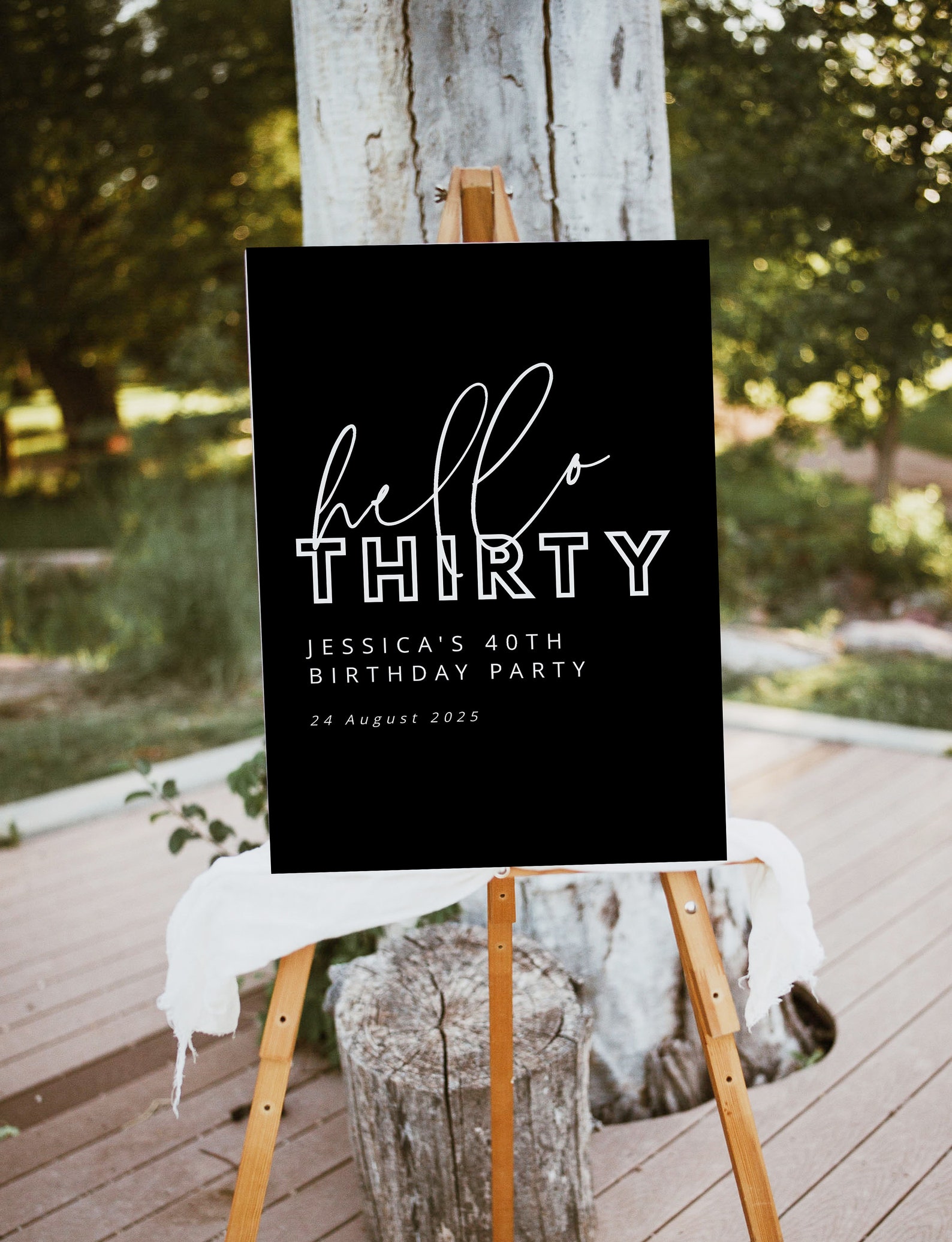 Minimal Hello Thirty Birthday Welcome Sign Template Modern - Etsy