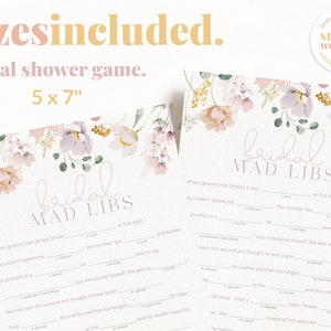 RUBY Mad Libs Game, Bridal Shower Game Template, Floral Garden Bridal ...