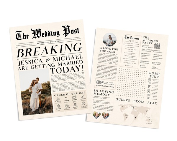 Vintage Newspaper Template for Microsoft Word 2011 4 Pages 8.5x11 ...