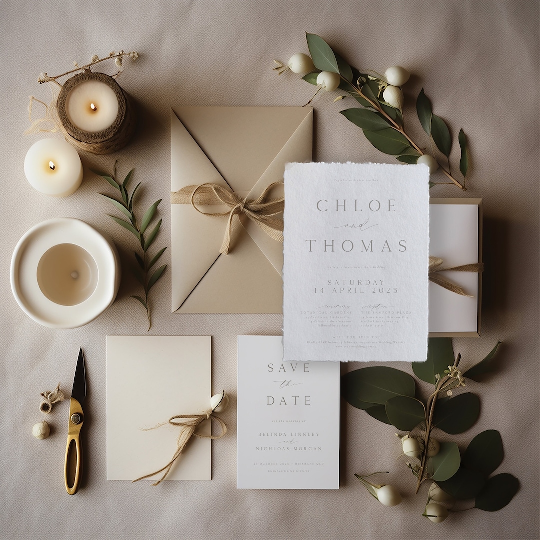 HAZE Wedding Invitation Template, Minimal Wedding Invite Suite, Modern ...