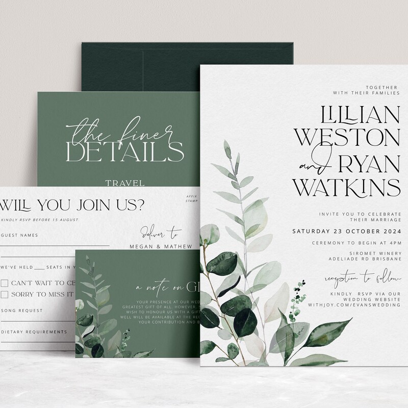 Botanical Invitation - Etsy