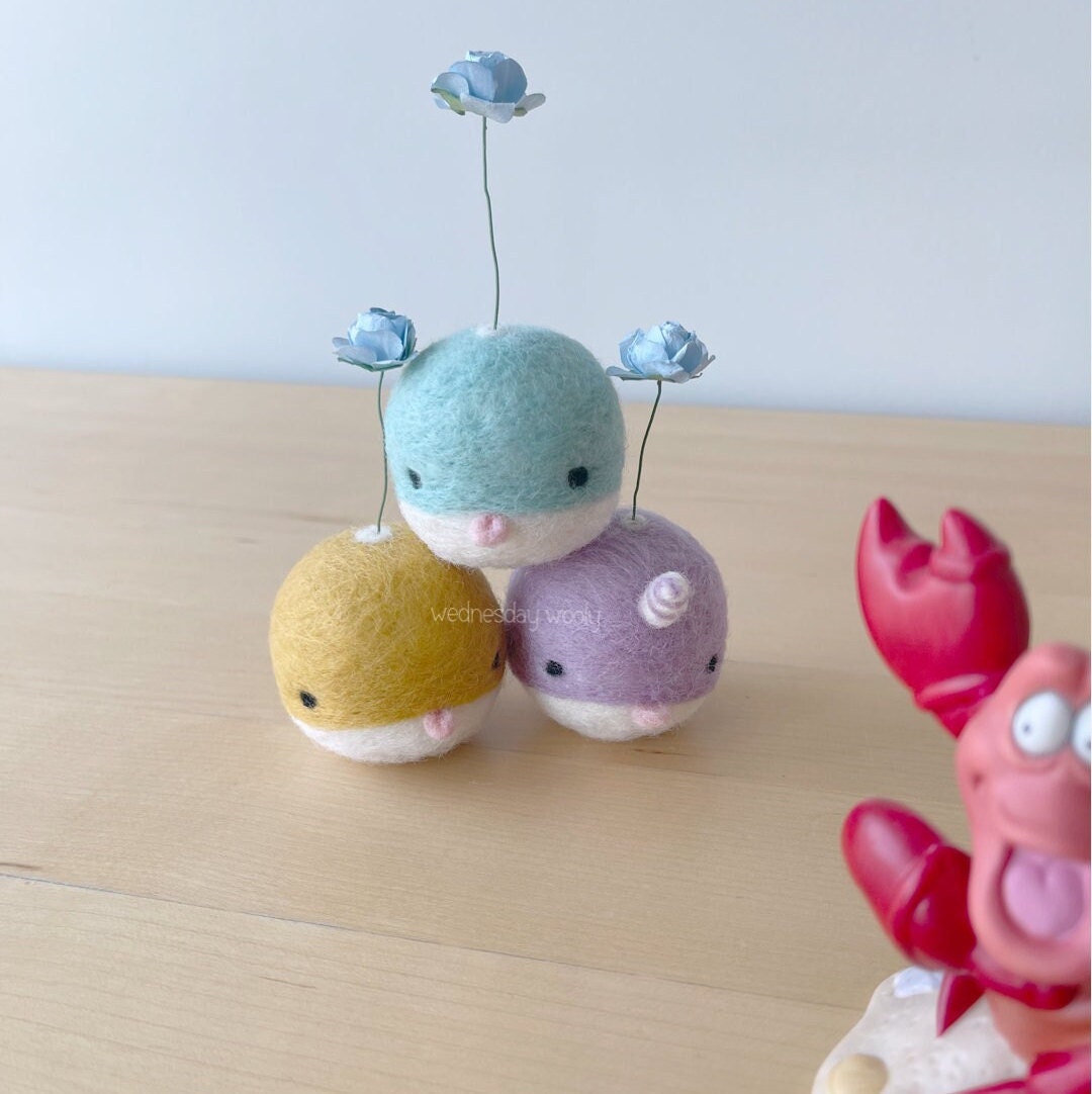 Whale, Narwhal, Needle Felted Miniatures, Ocean, Doll, Sea Creature ...
