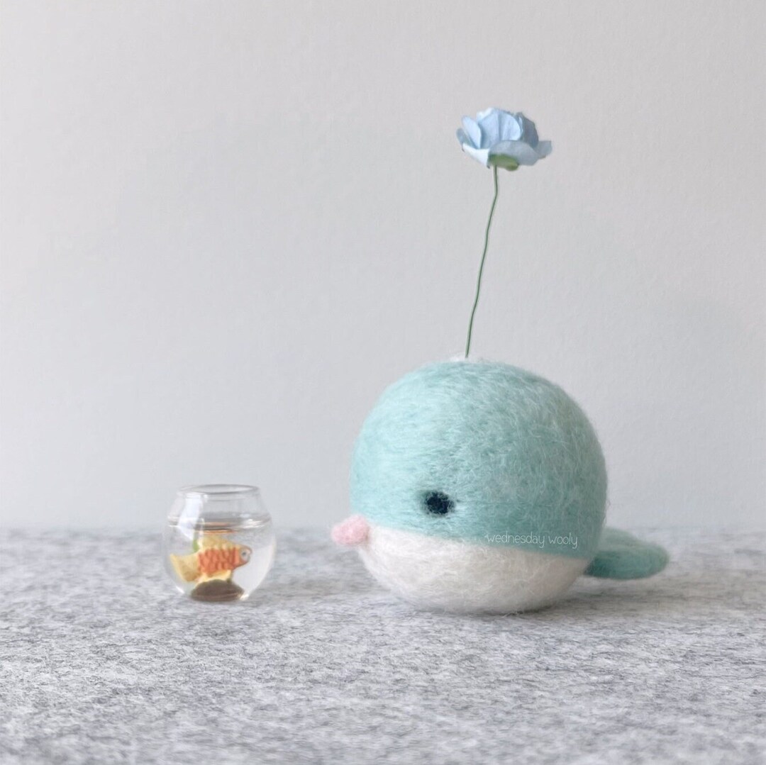 Whale, Narwhal, Needle Felted Miniatures, Ocean, Doll, Sea Creature ...