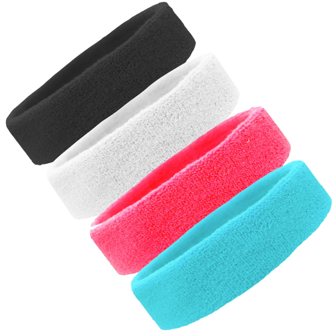 Sweatbands You Pick Colors & Quantity Terry Cotton Sports Headbands ...
