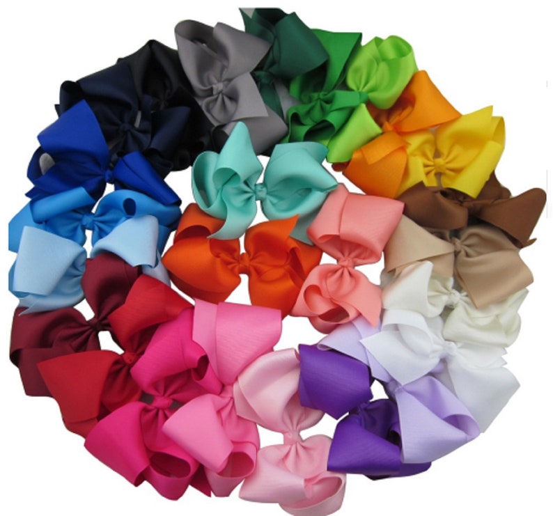 Classic Hair Bow 6 Ribbon W Clip Holder Cheer Bows for - Etsy