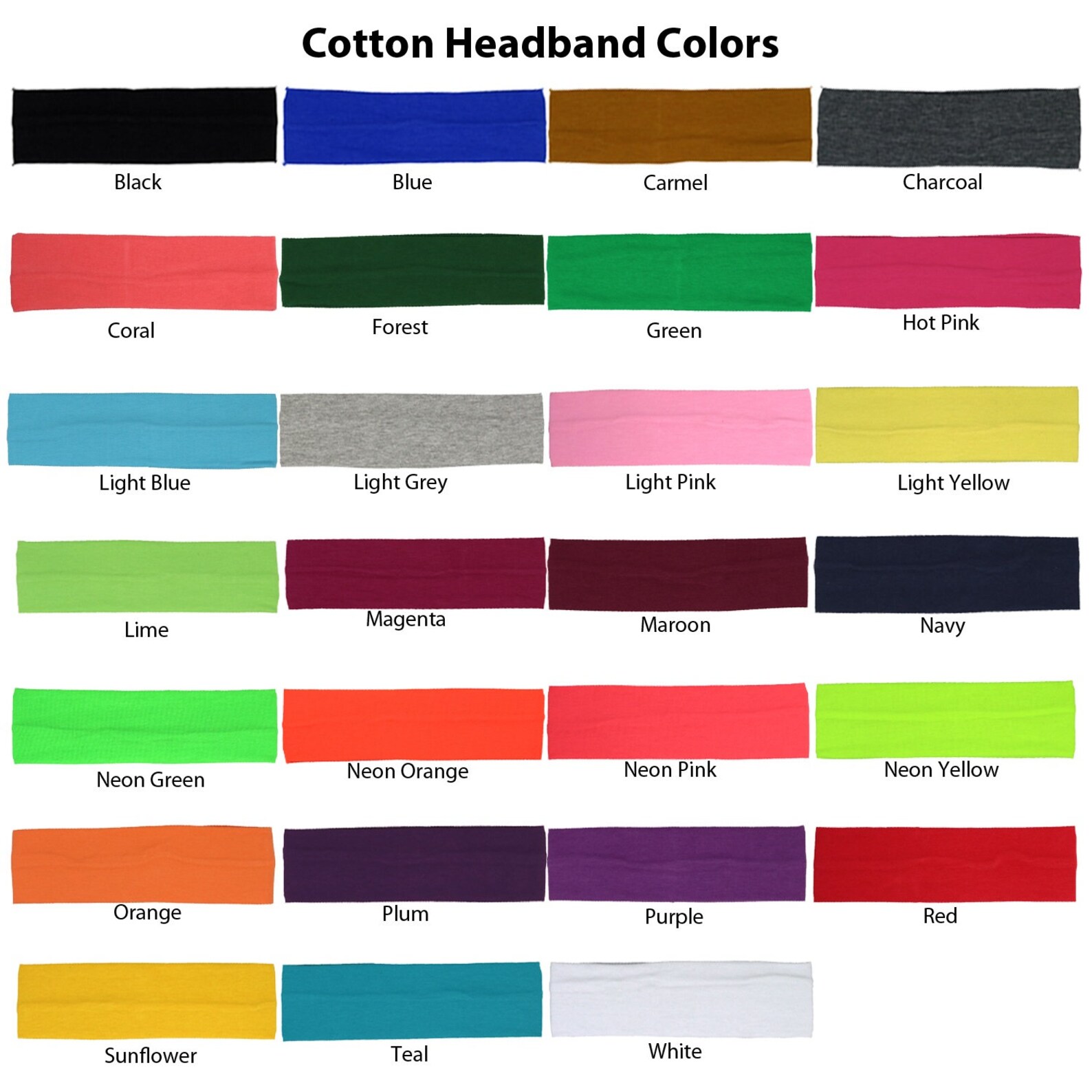 12 Cotton Headbands You Pick Colors Soft Stretch Sports Yoga - Etsy