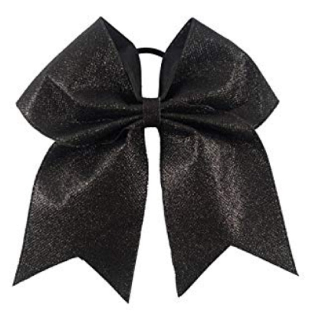 Black Big Glitter Cheer Bows 6
