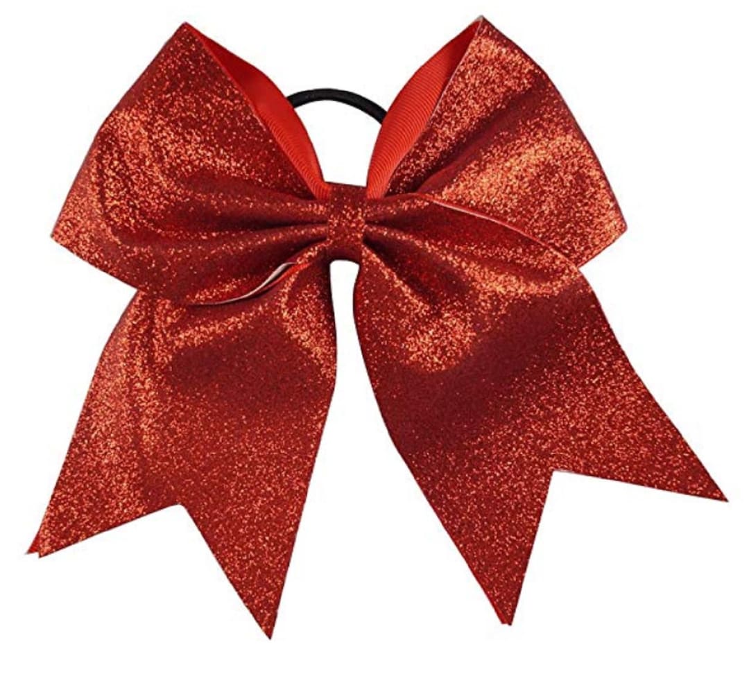 Big Red Glitter Cheer Bows 6