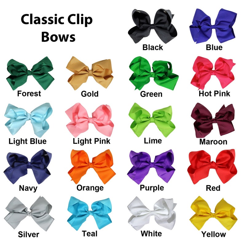 Classic Hair Bow 6 Ribbon W Clip Holder Cheer Bows for - Etsy