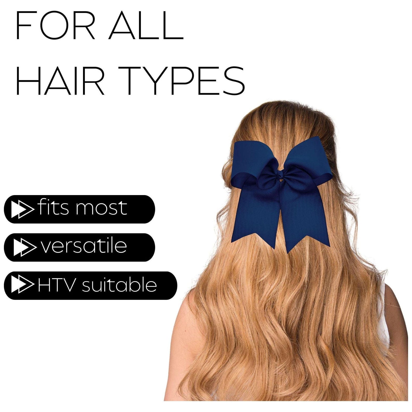 Navy Ponytail Cheer Bow - Etsy