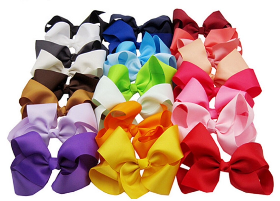 Classic Hair Bow 6 Ribbon W Clip Holder Cheer Bows for | Etsy
