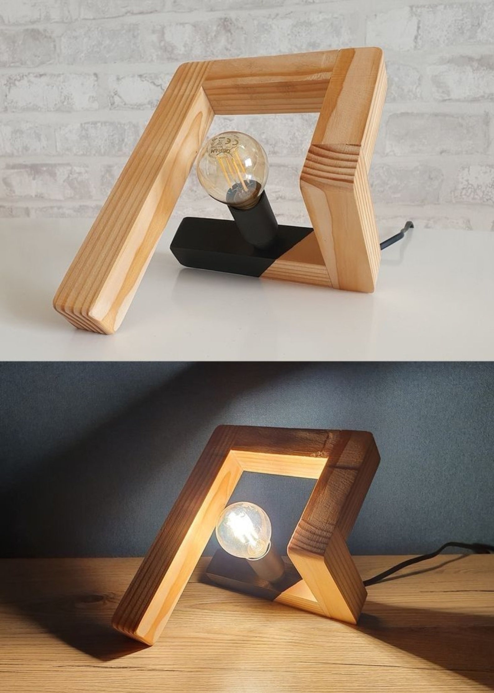 Wooden Lamp for Study Tables and Showpiece Creative Wooden Lamp for ...