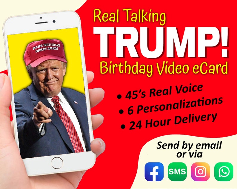 Donald Trump Birthday Card Video, Animated Talking Trump Birthday Ecard ...