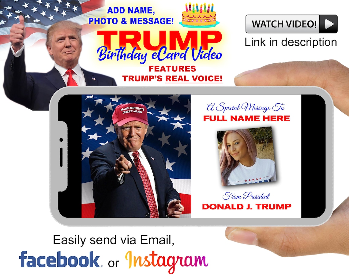 Donald Trump Birthday Card Video, Animated Talking Trump Birthday Ecard ...