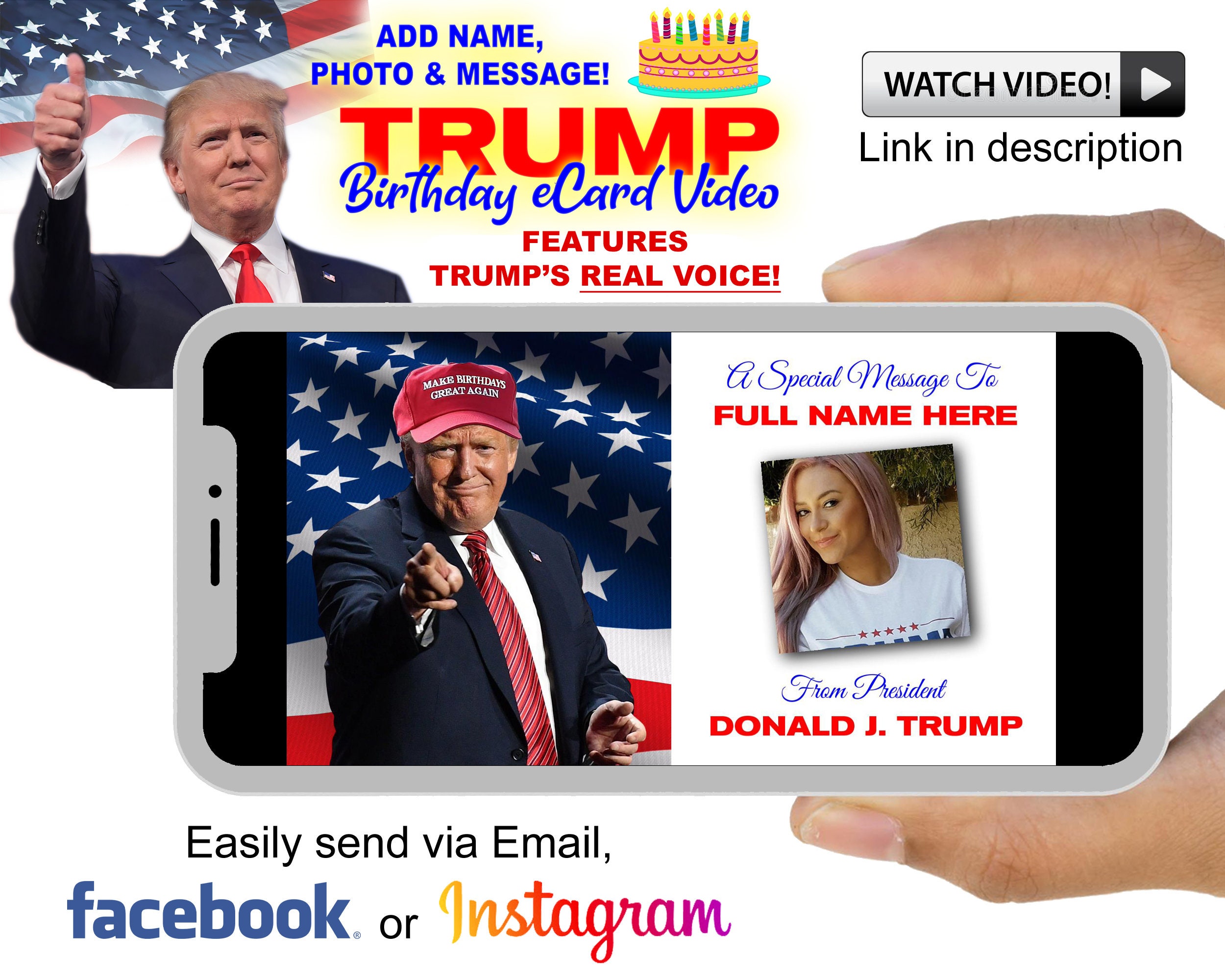 Donald Trump Birthday Card Video, Animated Talking Trump Birthday Ecard ...