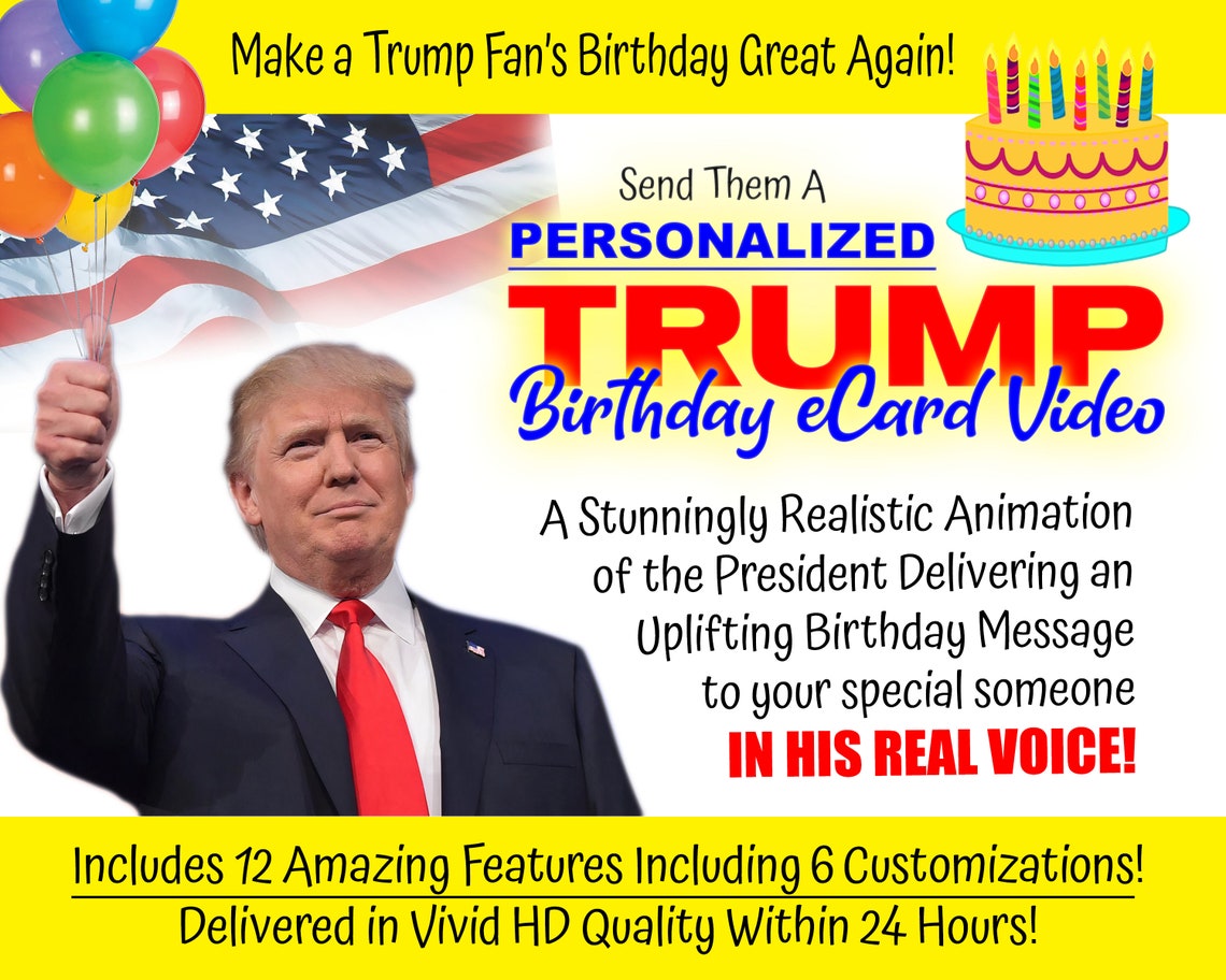 Donald Trump Birthday Card Video, Animated Talking Trump Birthday Ecard ...