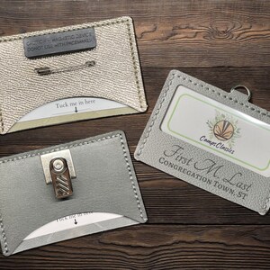 Personalized Genuine Leather Lapel Card Holder - Custom Order - Etsy