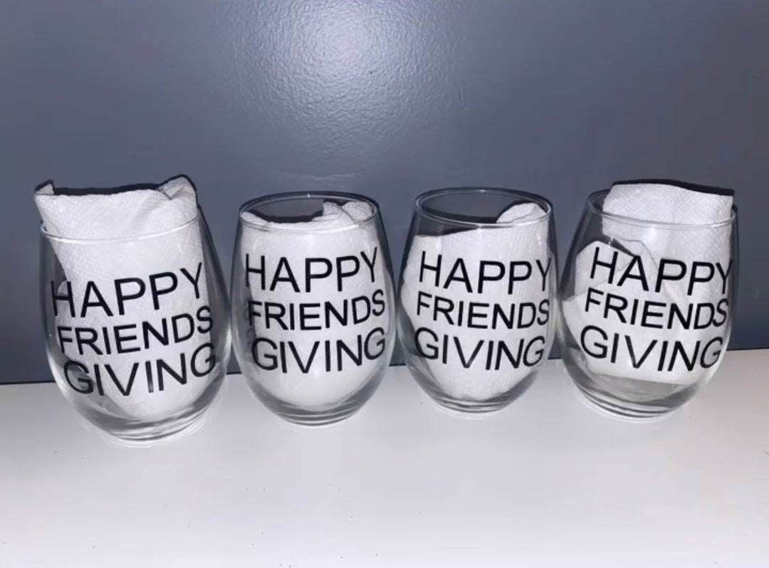 Friendsgiving Wine Glass Thanksgiving Glassware - Etsy