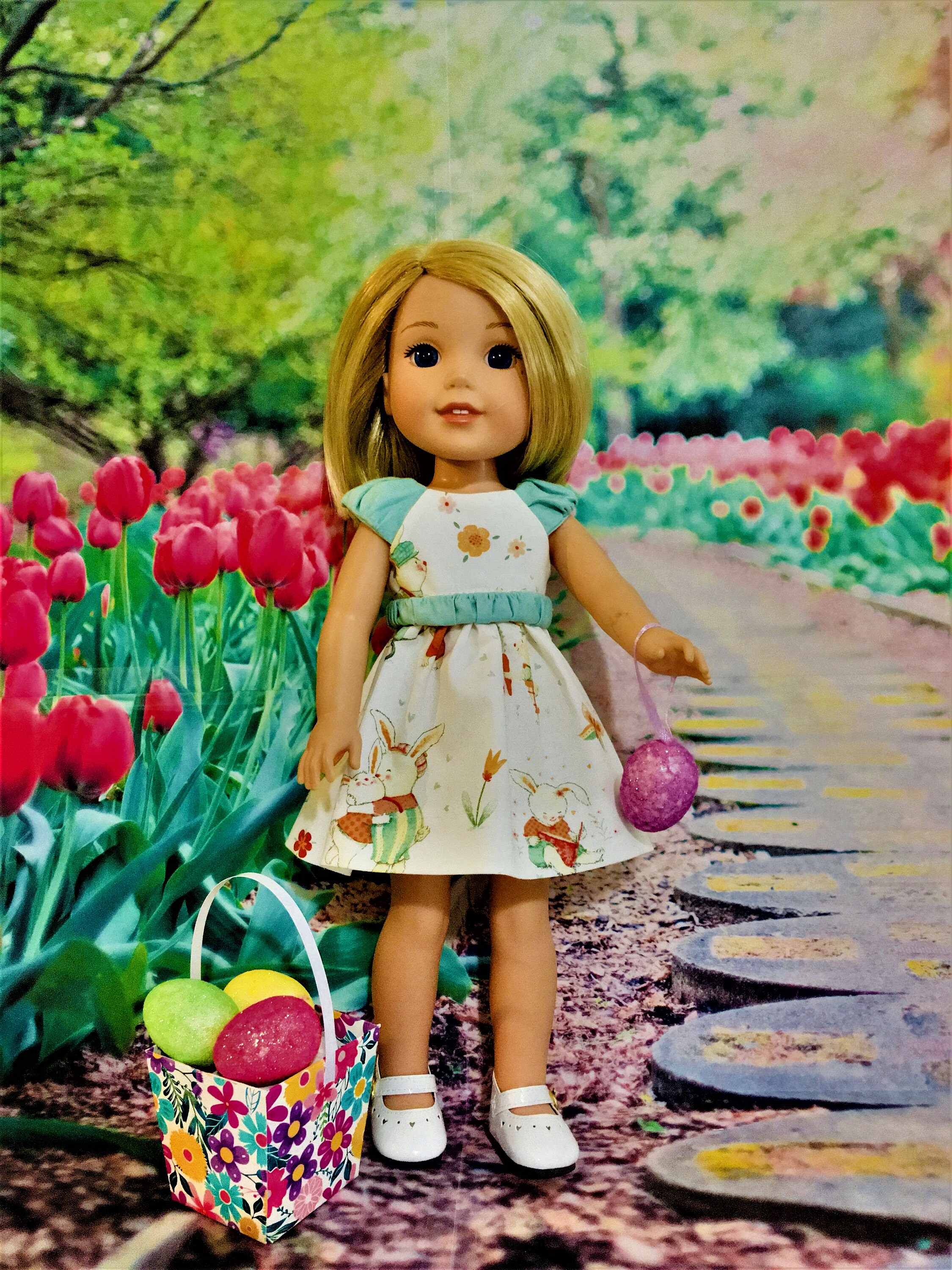 Easter Dress Pattern For Wellie Wisher Dolls Etsy