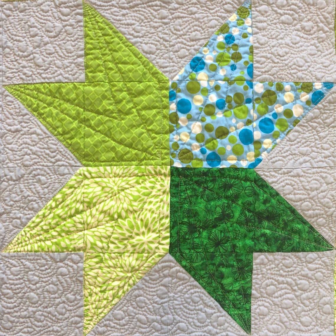 Handmade, Green and Gray, Star Baby Quilt - Etsy