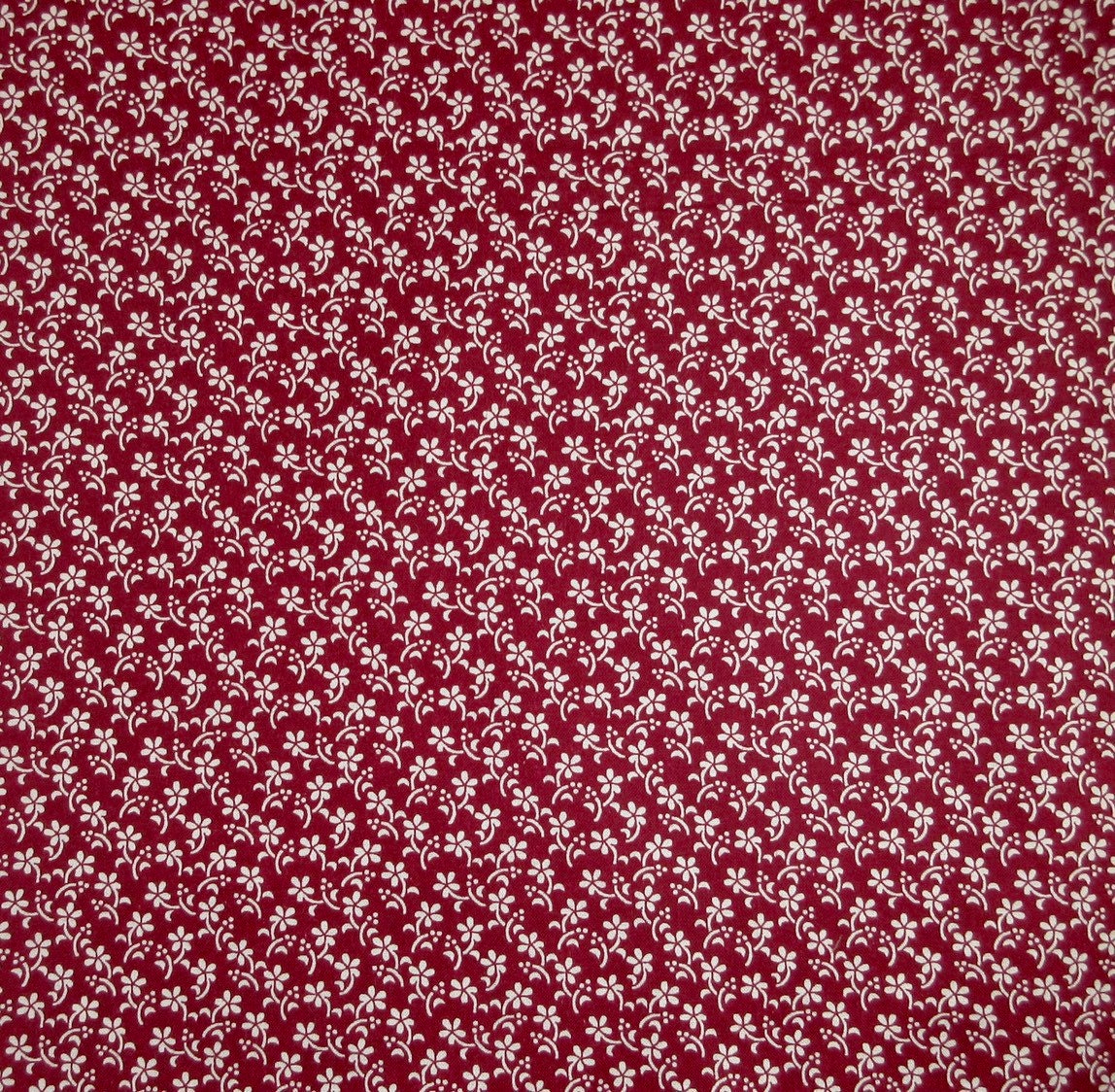 4 Fat Quarters Bundle, Red, Cream, Blue, and Black With Floral Accents ...