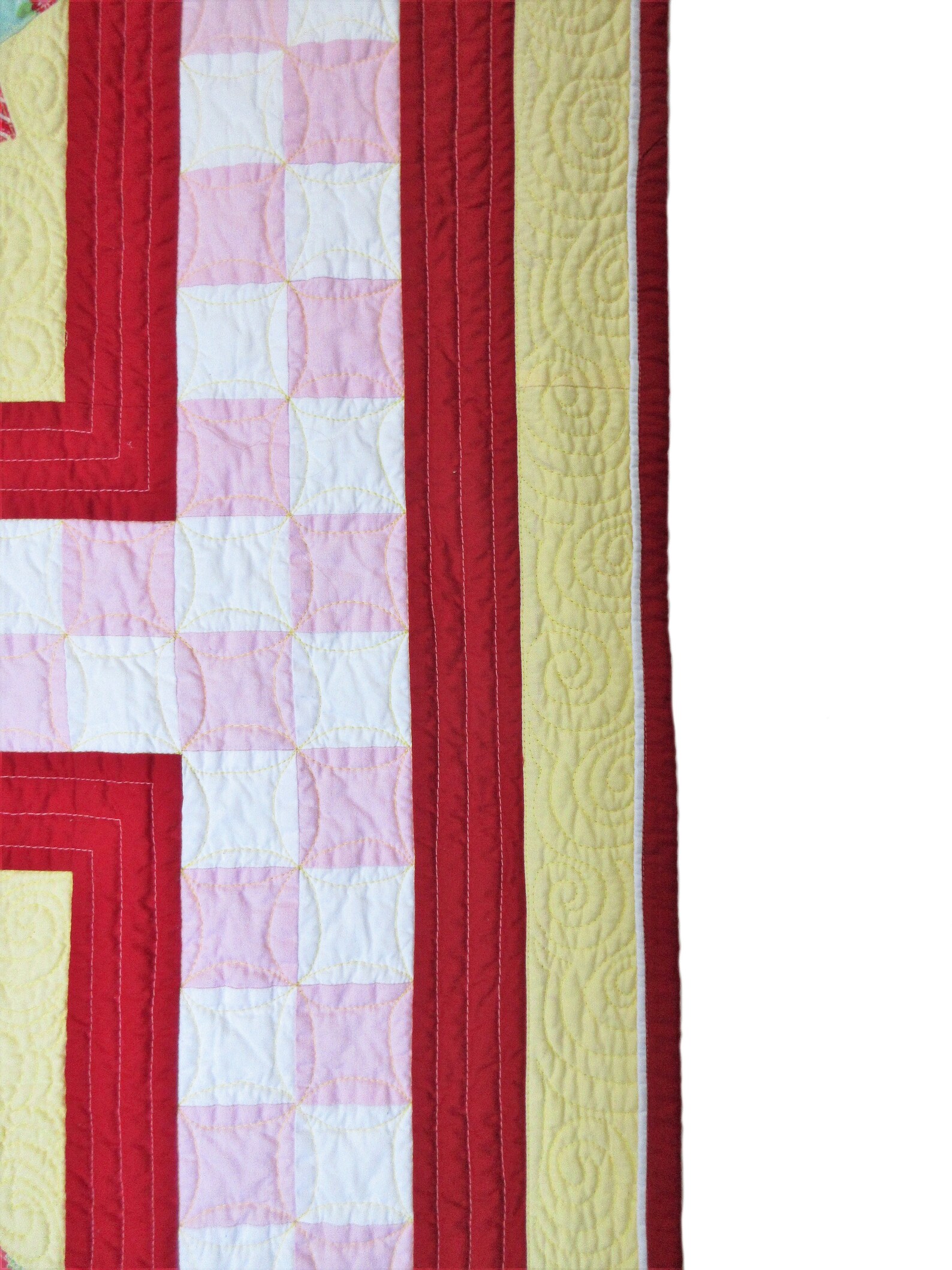 Handmade Pink Red Yellow and White Dresden Quilt Throw - Etsy