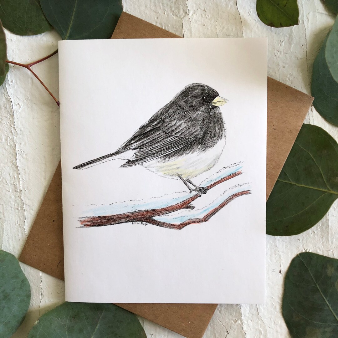 Dark Eyed Junko Bird Card | | Blank Card | Greeting | Thank You | Junko ...