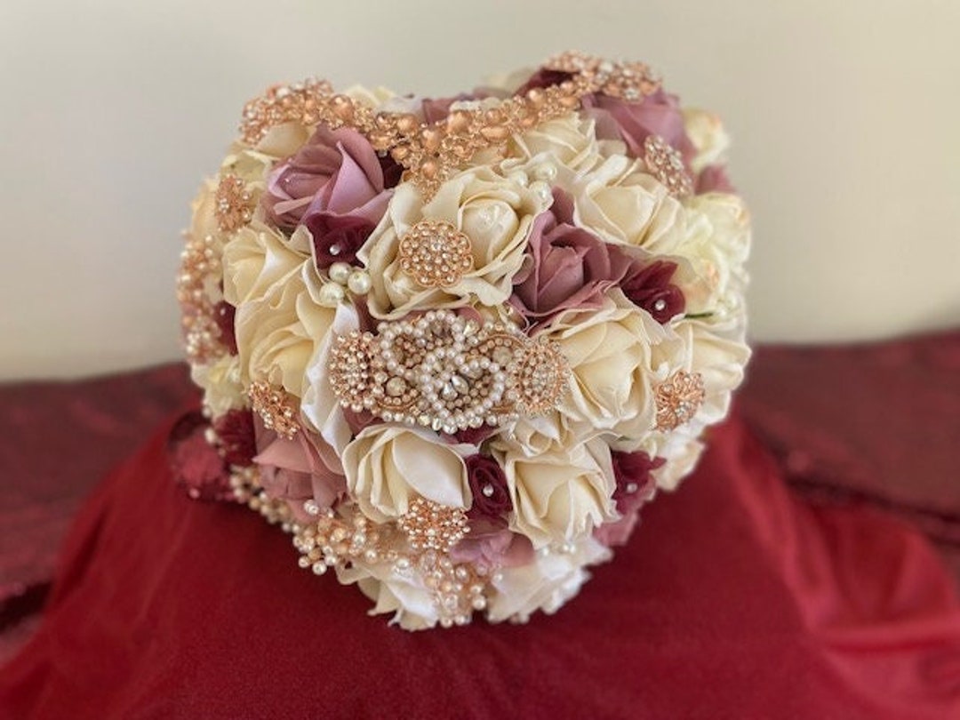Custom Heart Shaped Bridal Bouquet - Etsy