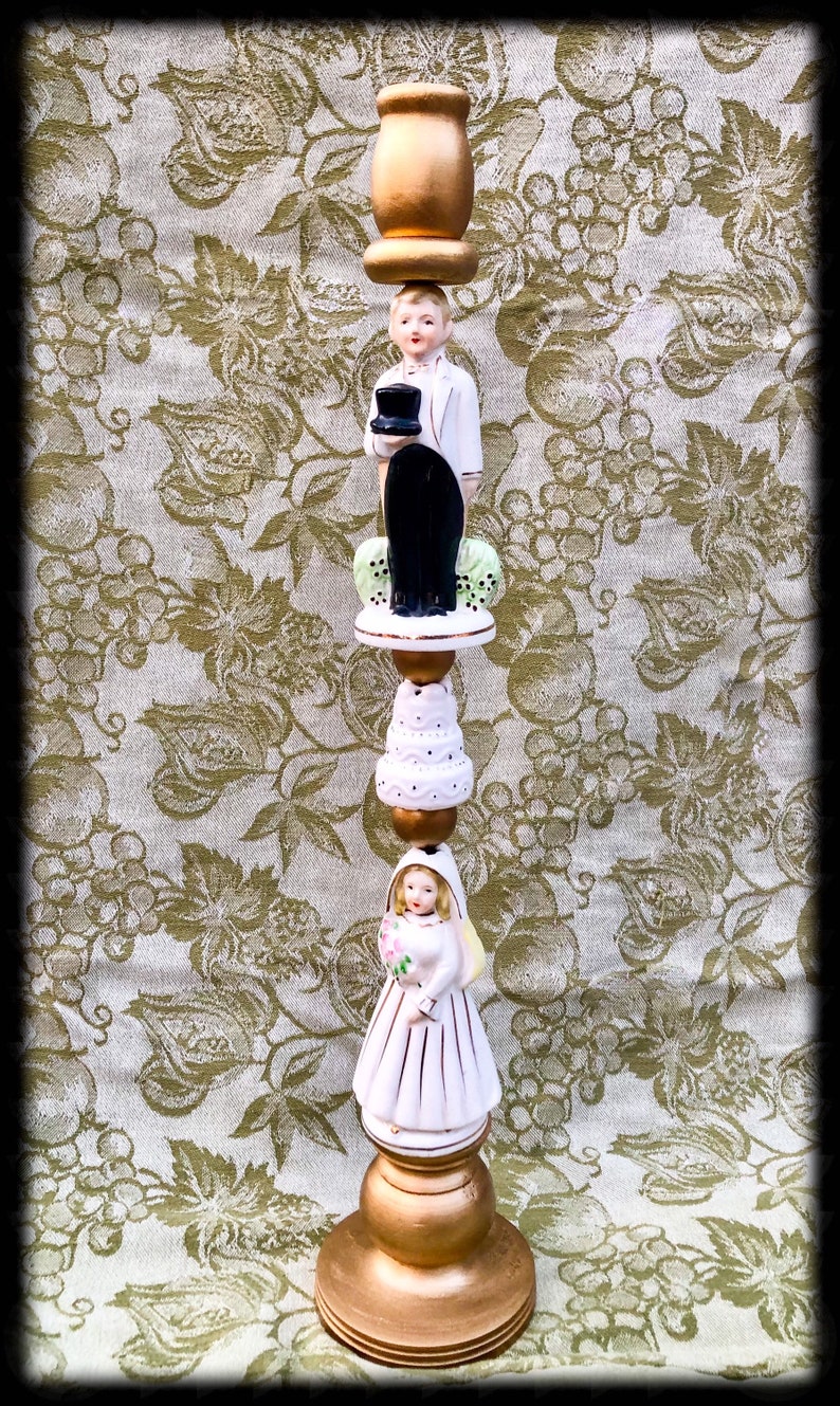 Candlestick Totem Pole marriage is Bliss Before and After - Etsy