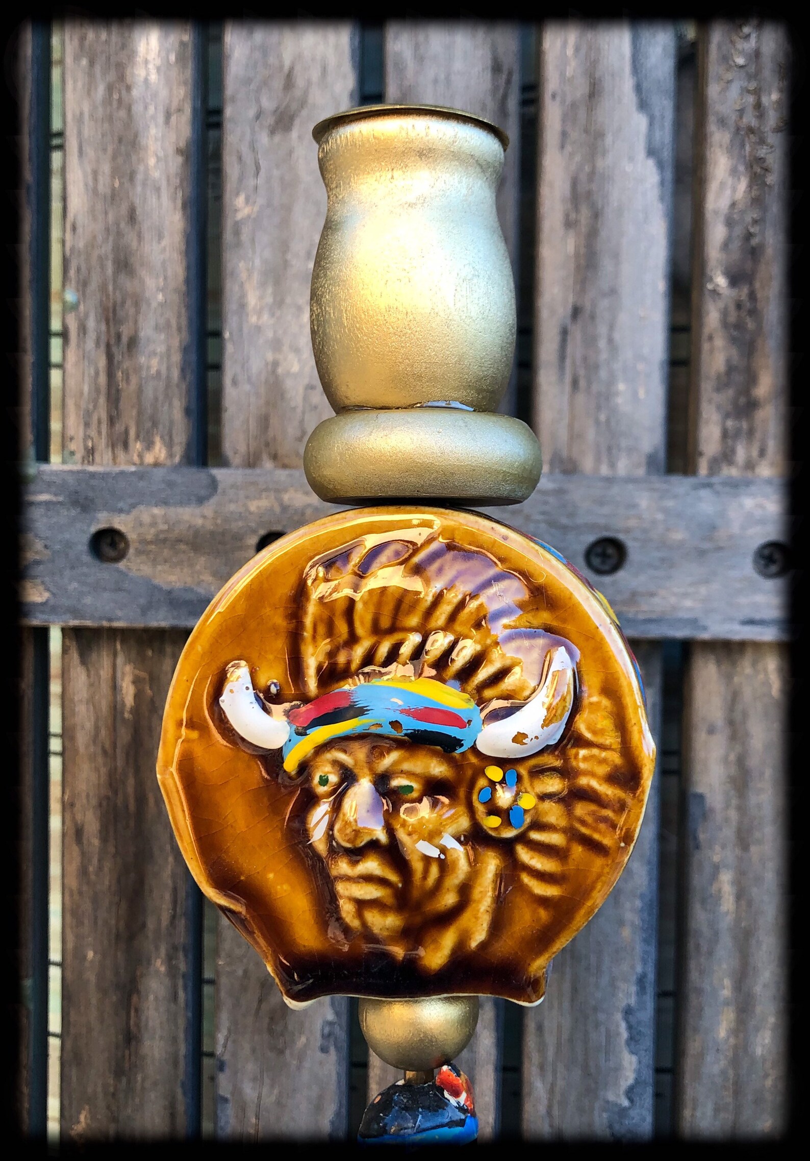 Candlestick Totem Pole Native American Themed Made From Vintage Salt ...