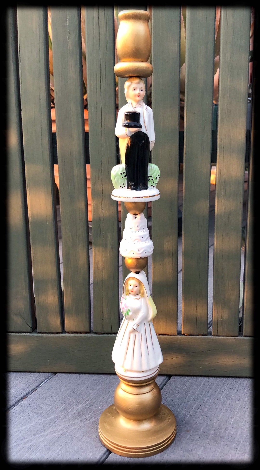 Candlestick Totem Pole marriage is Bliss Before and After - Etsy