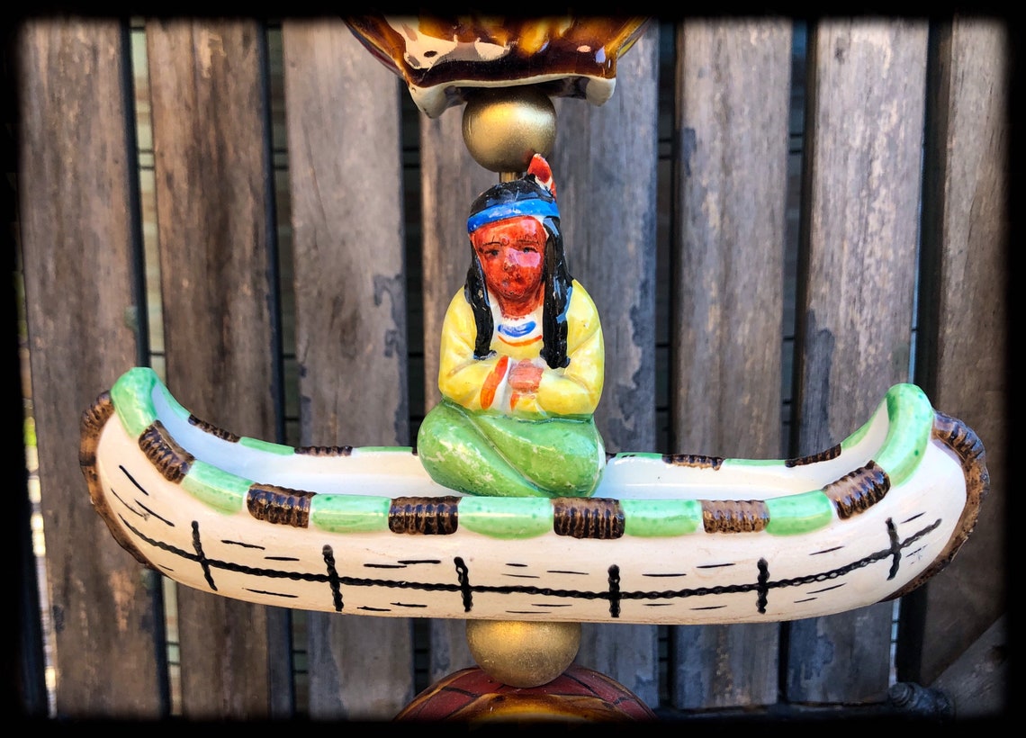 Candlestick Totem Pole Native American Themed Made From Vintage Salt ...