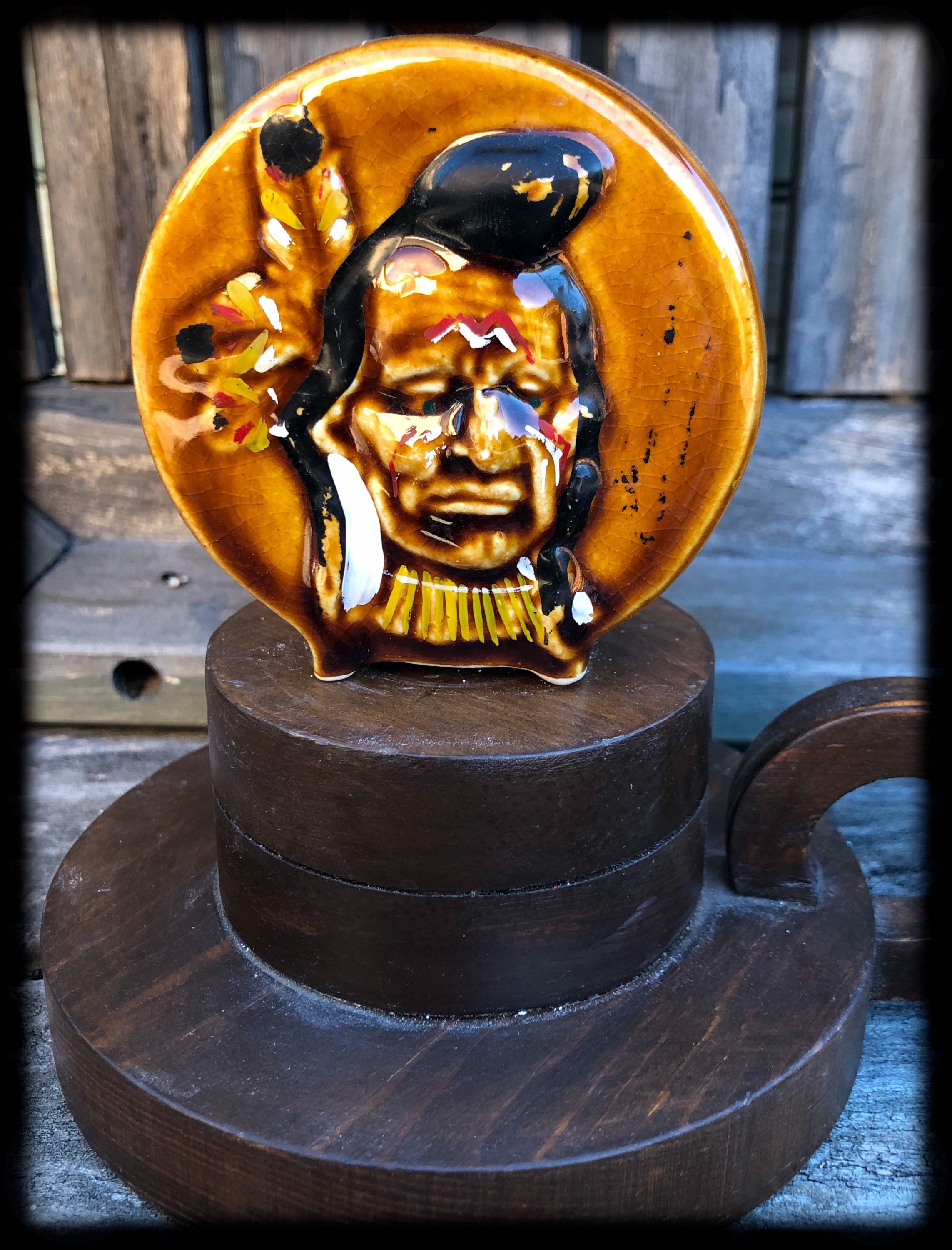 Candlestick Totem Pole Native American Themed Made From Vintage Salt ...