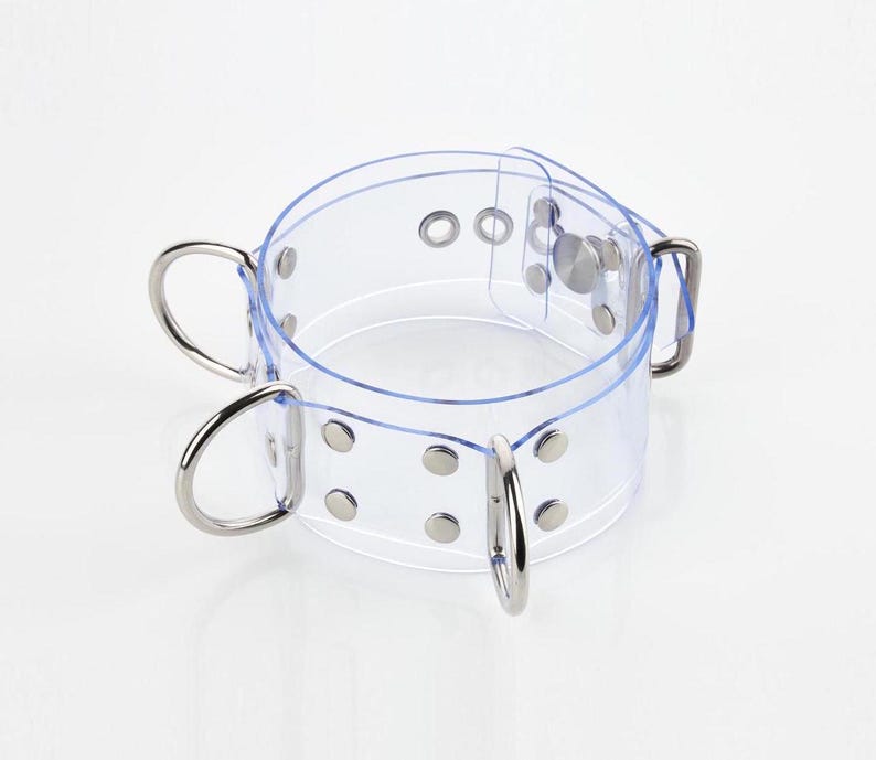 Glossy Bondage Submissive Neck Collar With 3 D-rings - BDSM Roleplay ...
