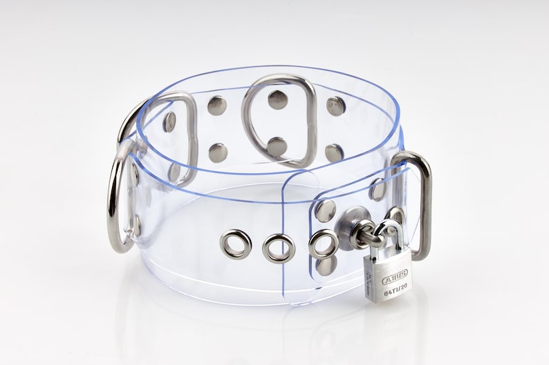 Glossy Bondage Submissive Neck Collar With 3 D-rings - BDSM Roleplay ...