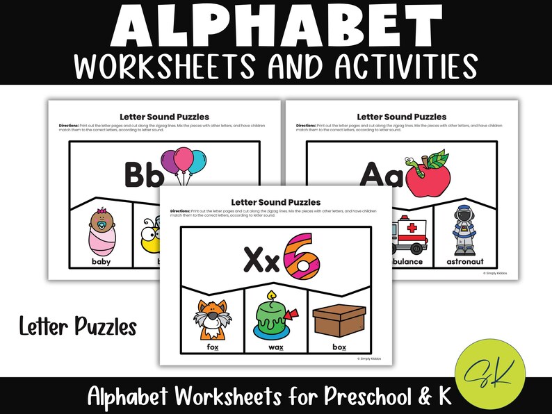 Alphabet Worksheets and Activities for Preschool, Kindergarten and up ...