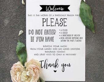 If You Are Sick Door Sign - Etsy