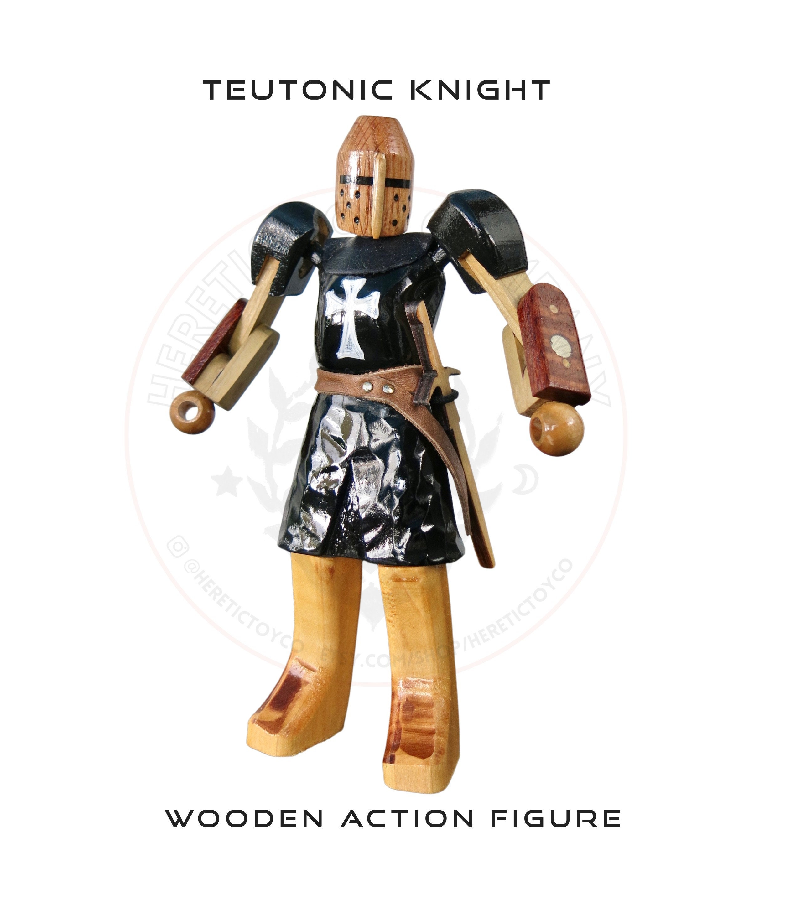 Wooden Medieval Knight Action Figure, Handmade Toy, Eco-friendly Gifts ...