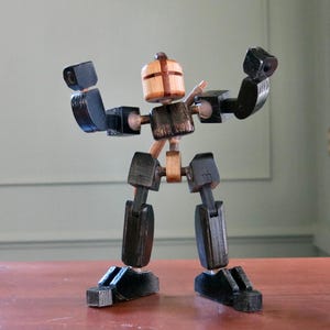 Wooden Toy, Wooden Robot, Earth Trooper, Handmade Wooden Action Figure ...