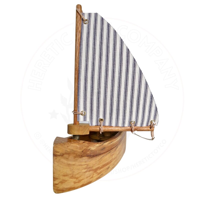 Wooden Toy Boat, Toy Sailboat, Handcrafted Wooden Boat With Pirate ...