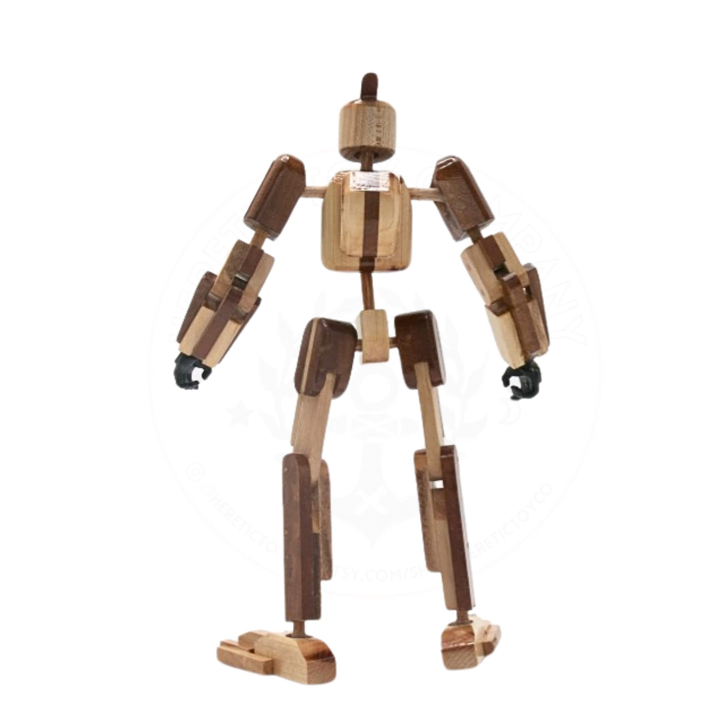 Wooden Toy, Wooden Robot, Wooden Action Figure, Handcrafted Toy With ...