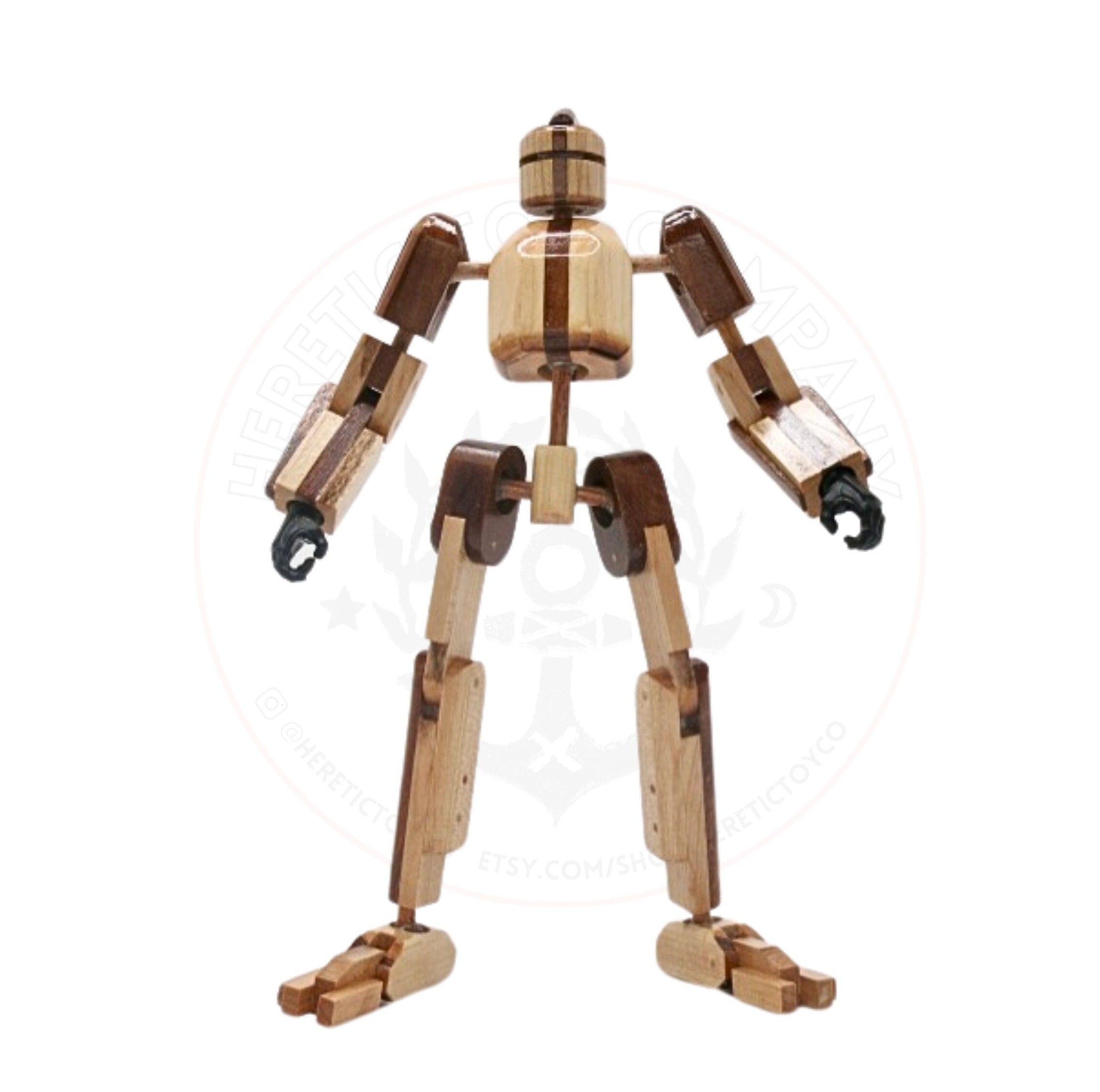 Wooden Toy, Wooden Robot, Wooden Action Figure, Handcrafted Toy With ...