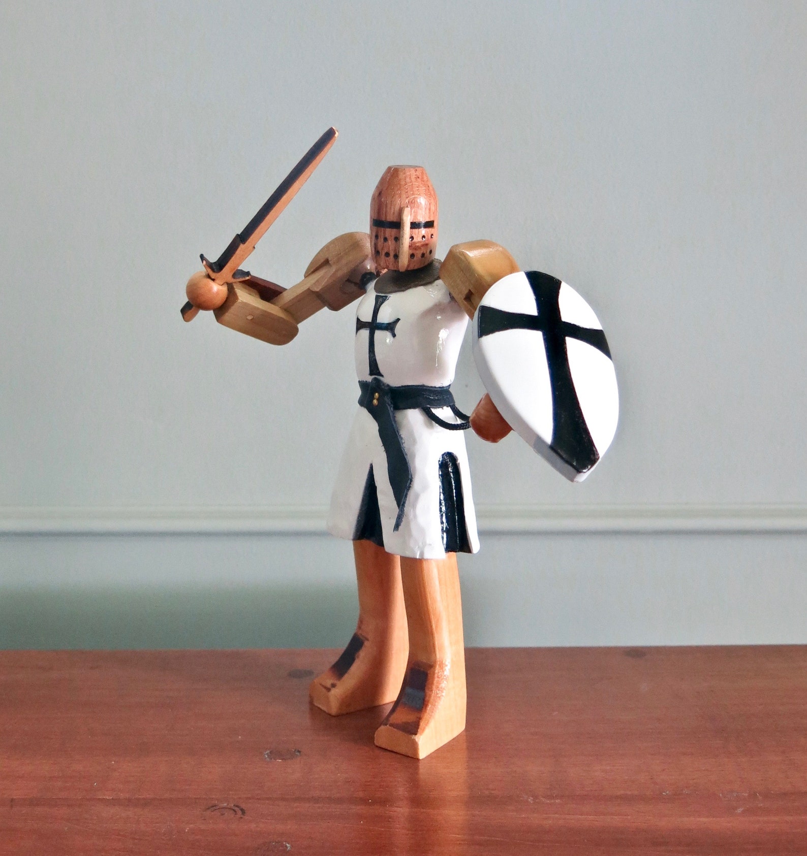 Wooden Medieval Knight Action Figure Handmade Toy - Etsy